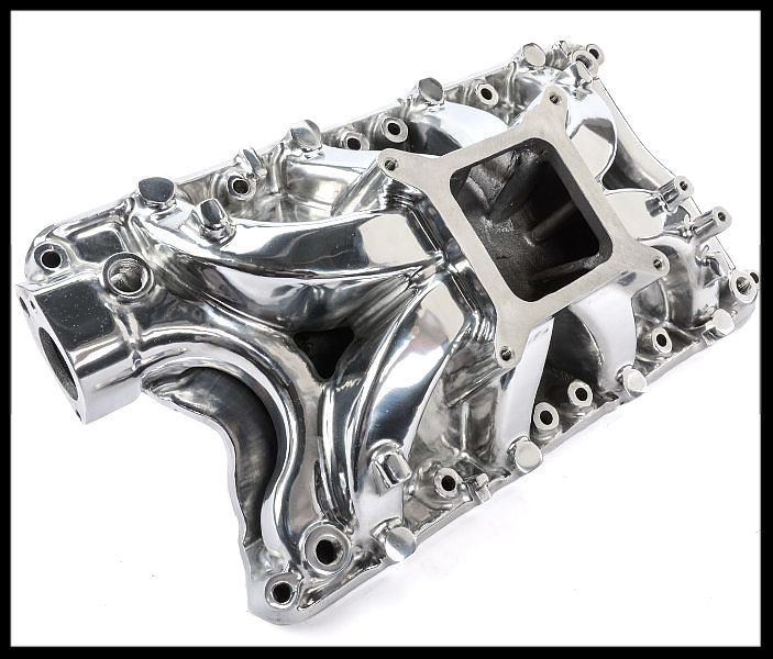 FORD 351 W 351W WINDSOR POLISHED INTAKE MANIFOLD SINGLE PLANE PC-4032 ...